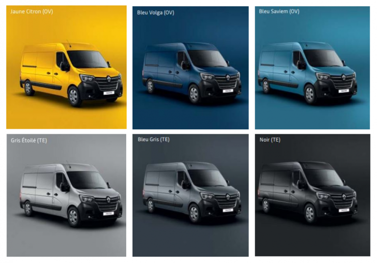 Kleuren Master | Bekijk alle fabriekskleuren - Vissinga bedrijfswagens