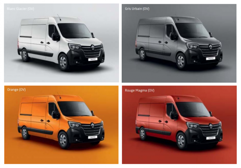 Kleuren Master | Bekijk alle fabriekskleuren - Vissinga bedrijfswagens